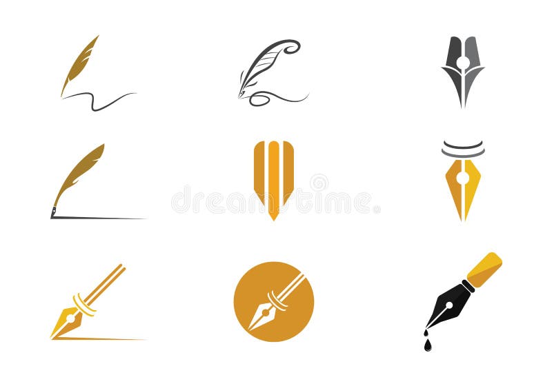 Pena Logo Vetora da pena ilustração do vetor. Ilustração de escola ...