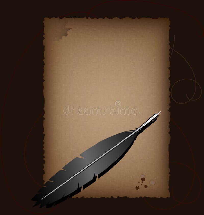 Pena Velha Do Papel E Da Antiguidade Ilustração do Vetor - Ilustração ...