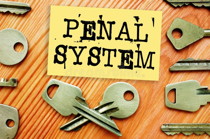 Penal System is Shown Using the Text and Photo of Keys Stock Photo ...