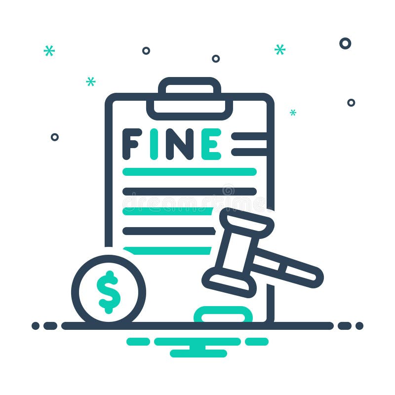 Mix Icon for Penalties, Amercement and Legal Stock Vector ...
