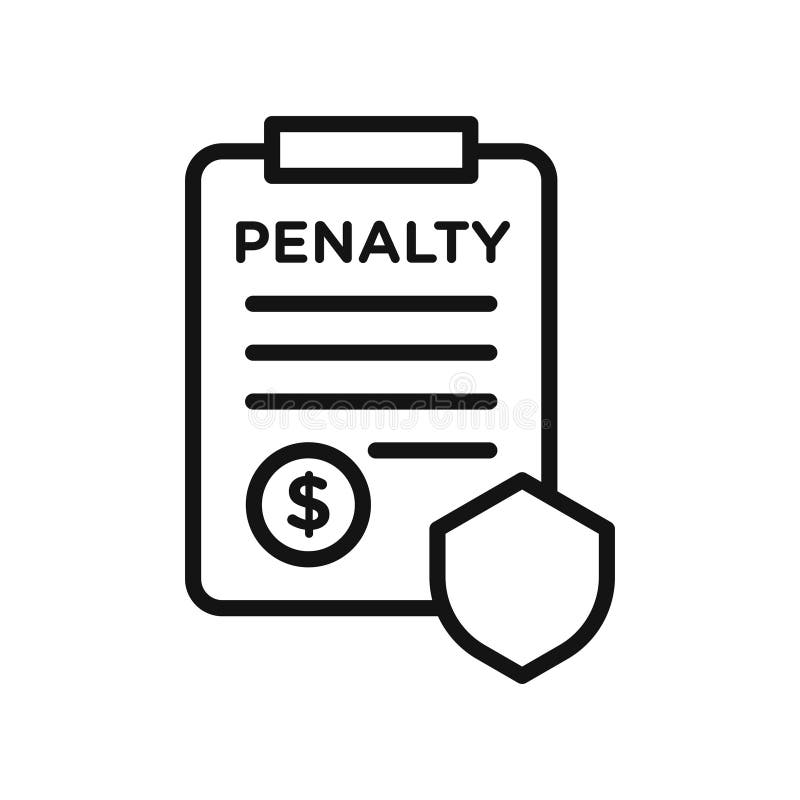 Penalty Document Icon Symbol on White Background Stock Vector ...