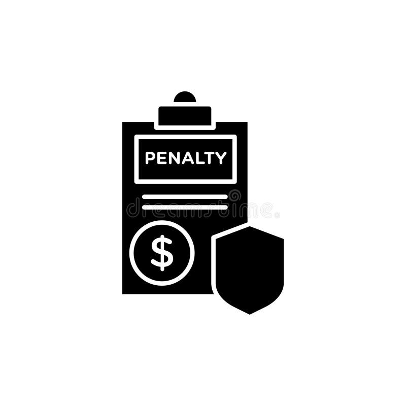 Penalty Line Icon Isolated on White Background Stock Illustration ...
