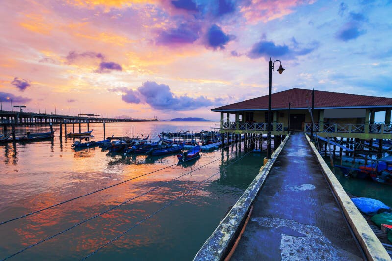 Penang Bridge View from the Shore Editorial Photography - Image of city ...