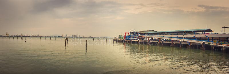 Penang Coastline at Sunset Time. Panorama Stock Image - Image of scenic ...