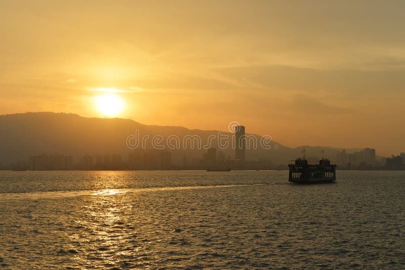 PENANG, MALAYSIA- JUL 18, 2014 : the Beautiful Sunset of Penang Stock ...
