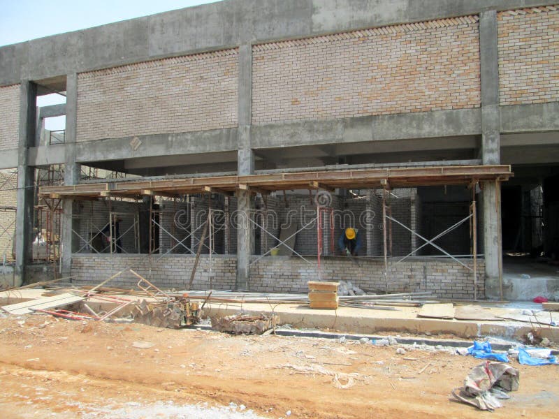 Structural Works are Underway at the Construction Site. Editorial Photo ...