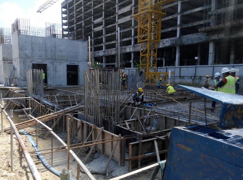 Structural Works are Underway at the Construction Site. Editorial Stock ...