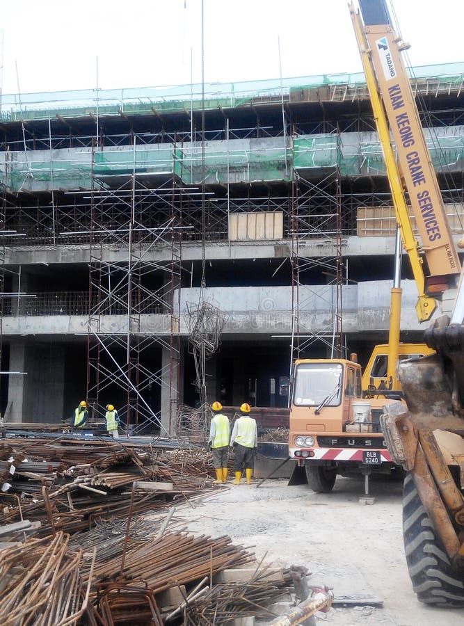 Structural Works are Underway at the Construction Site. Editorial Stock ...