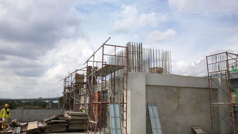Structural Works are Underway at the Construction Site. Editorial Stock ...