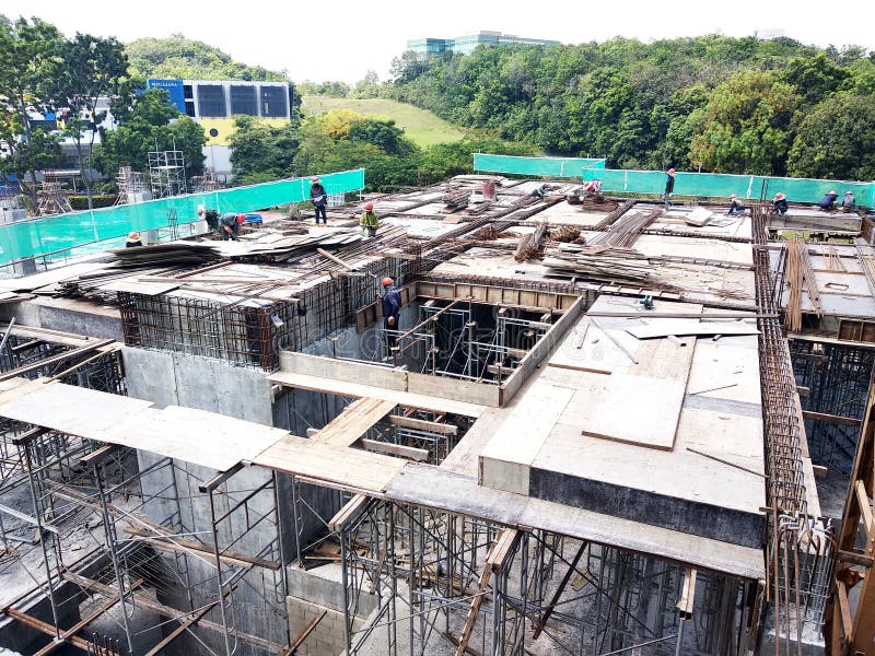 Structural Works are Underway at the Construction Site. Editorial Image ...