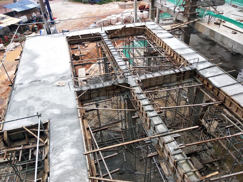 Structural Work is Underway at the Construction Site. Work is Carried ...