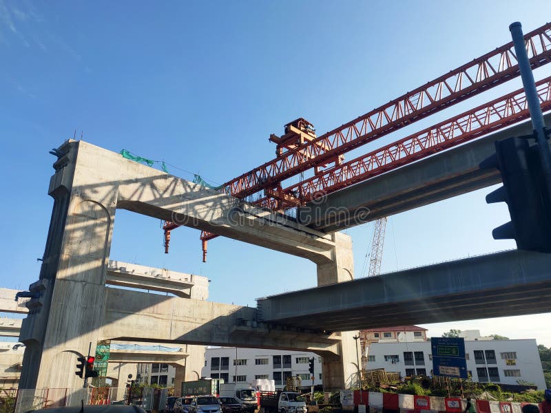 Structural Work is Underway at the Construction Site. Work is Carried Out in Stages According To ...