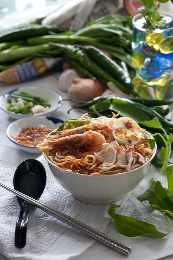 Penang Prawn Noodle stock photo. Image of prawns, meat - 21471866