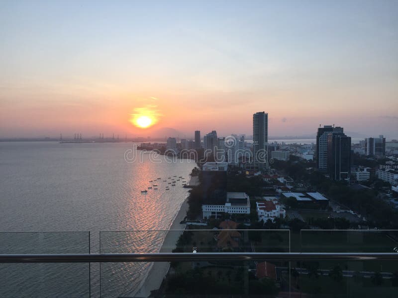 Penang s Sunset stock image. Image of harbour, wide, landscape - 57272143