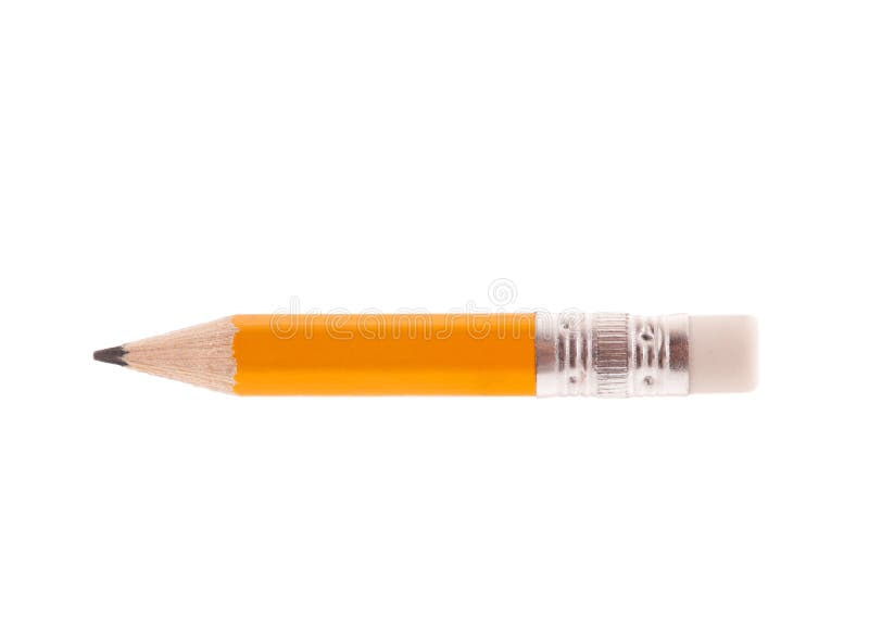 Very Short Yellow Pencil with a Rubber Stock Image - Image of work ...