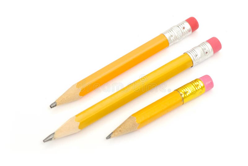 Very Short Yellow Pencil with a Rubber Stock Image - Image of work ...