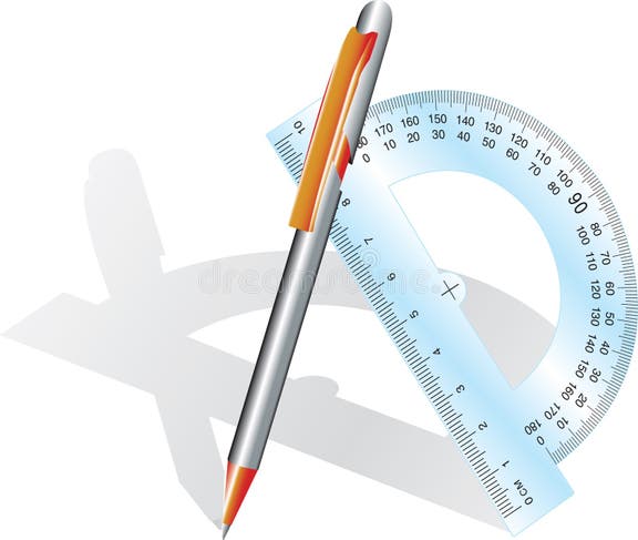 Protractor Pencil Stock Illustrations – 5,809 Protractor Pencil Stock ...