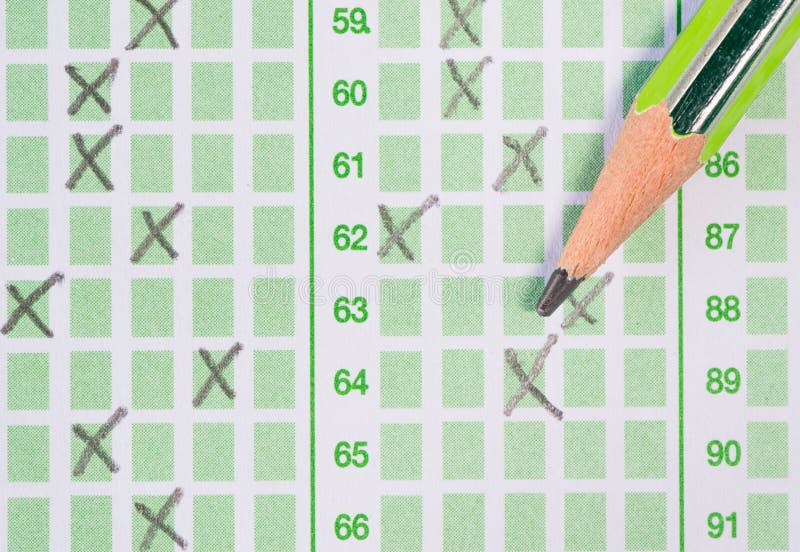 Fill Cross on Answer Sheet. Stock Image - Image of education, document ...