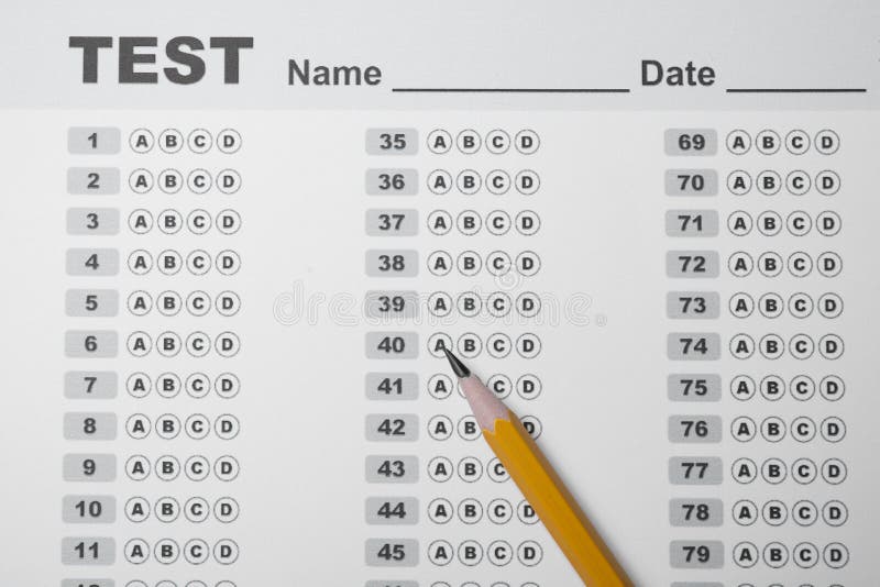 Pencil on Answer Sheet, Top View. Student Passing Exam Stock Photo ...