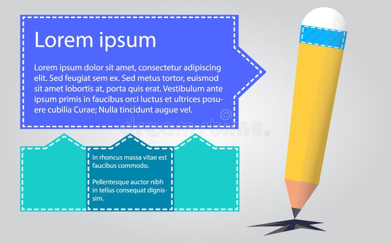 Pencil Art Text Box Structure Template Stock Vector - Illustration of ...