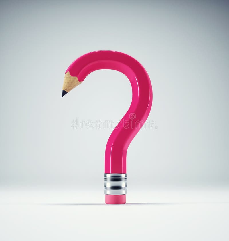 Pencil As a Question Mark Sign Stock Illustration - Illustration of ...