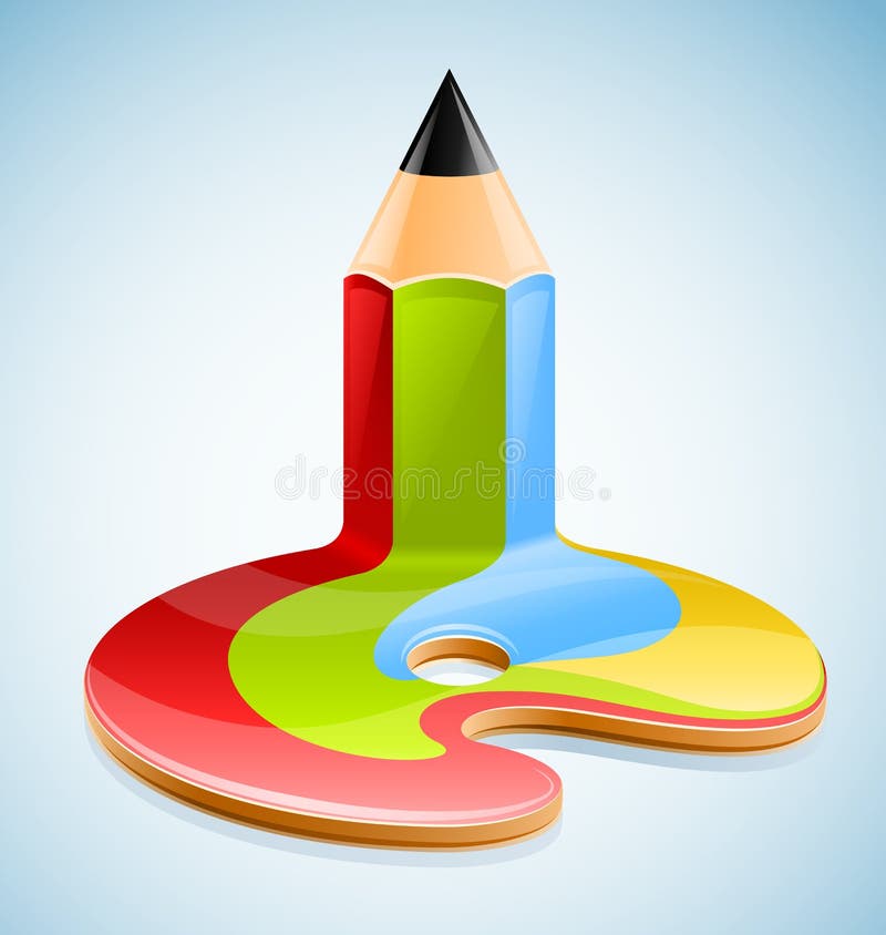 Pencil As Symbol of Visual Art Stock Vector - Illustration of object ...