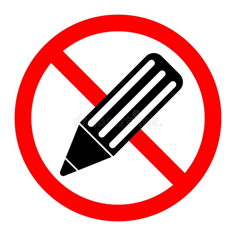 Pencil with a Stop Sign stock vector. Illustration of holding - 70170781