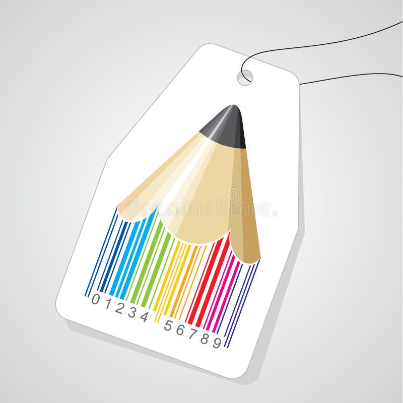 Pencil bar code with tag stock vector. Illustration of commerce - 28262255