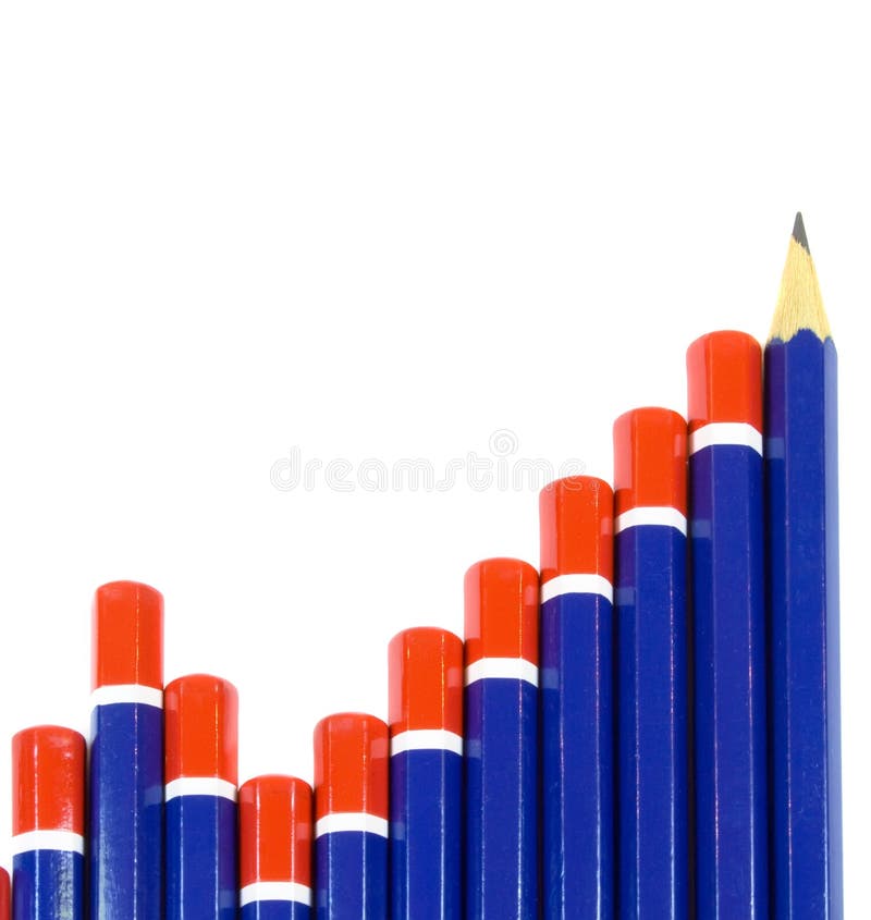 Pencil Bar Graph Concept stock photo. Image of growth - 5383810