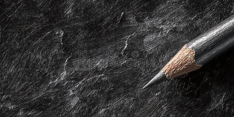 Pencil on Black Writing Creativity and Inspiration Stock Illustration ...