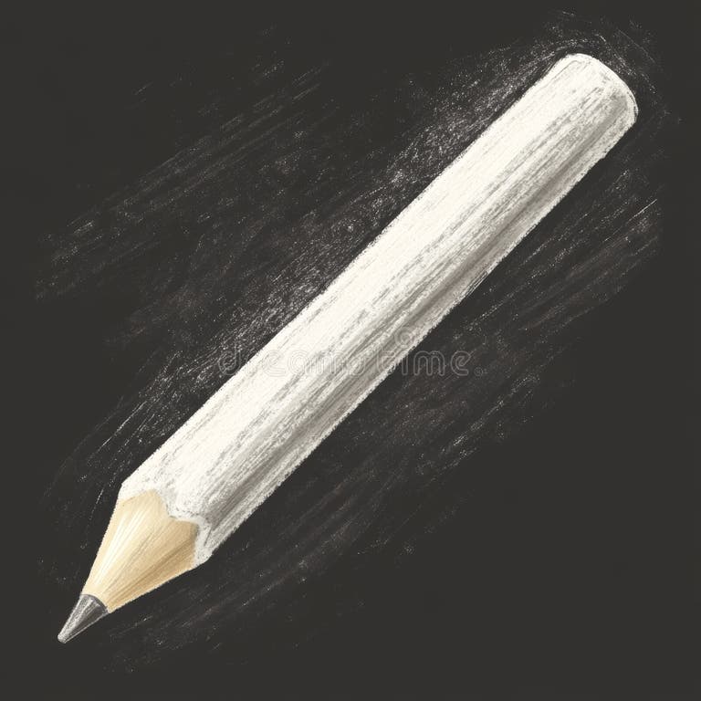 Pencil on a Blackboard. Drawing Pencil with Chalk. Vector Illustration ...