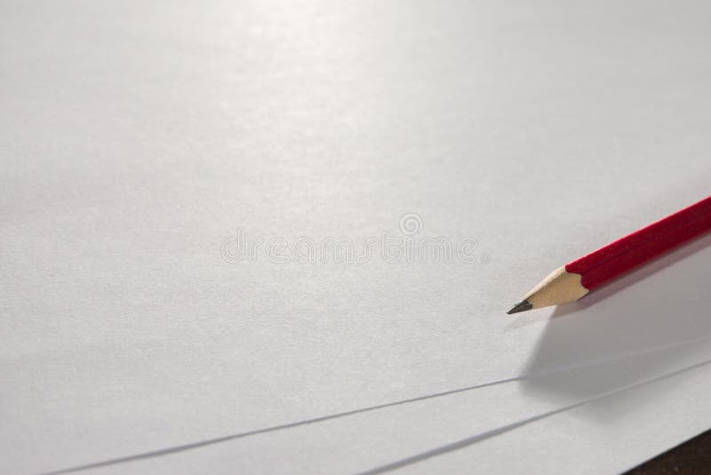 Pencil on a Blank Sheet of A4 Paper Stock Image - Image of draw ...