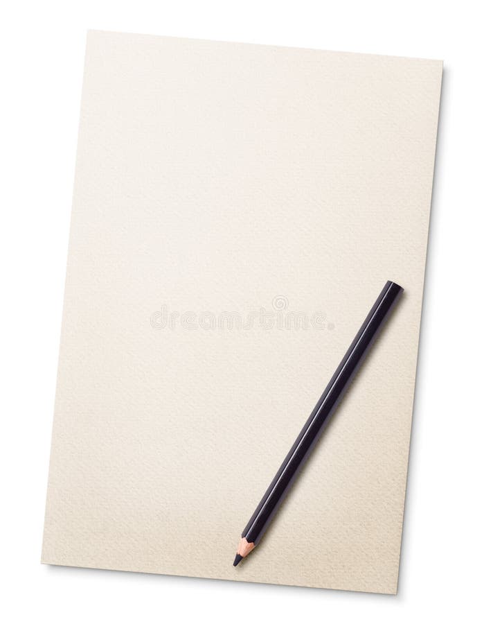 Pencil on Blank White Paper Stock Image - Image of space, closeup: 27149799