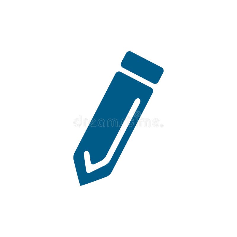 Pencil Blue Icon on White Background. Blue Flat Style Vector ...