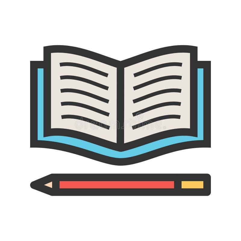Pencil and Book stock vector. Illustration of education - 75441291