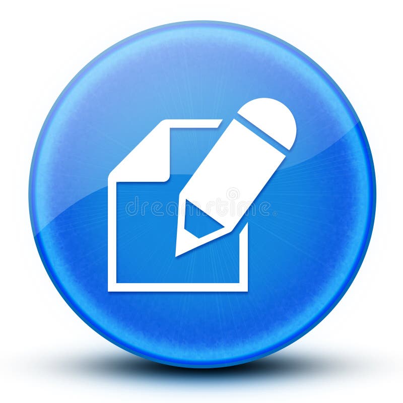 Pencil Book Eyeball Glossy Elegant Blue Round Button Abstract Stock ...