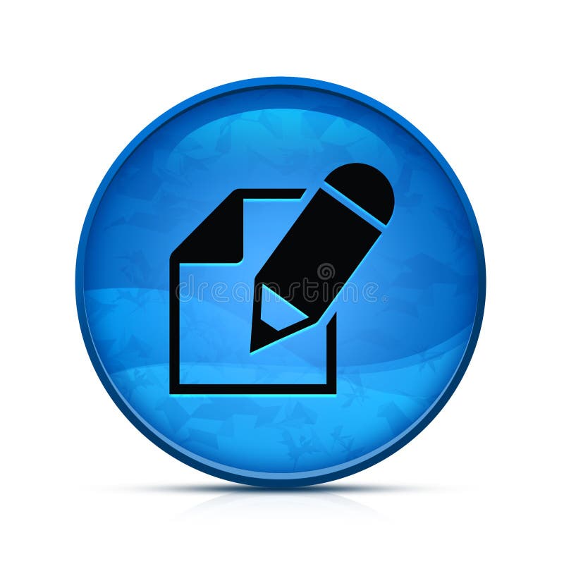 Pencil Book Icon on Classy Splash Blue Round Button Illustration Stock ...