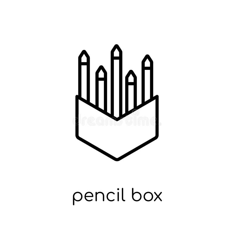 Pencil Box Icon. Trendy Modern Flat Linear Vector Pencil Box Icon on ...