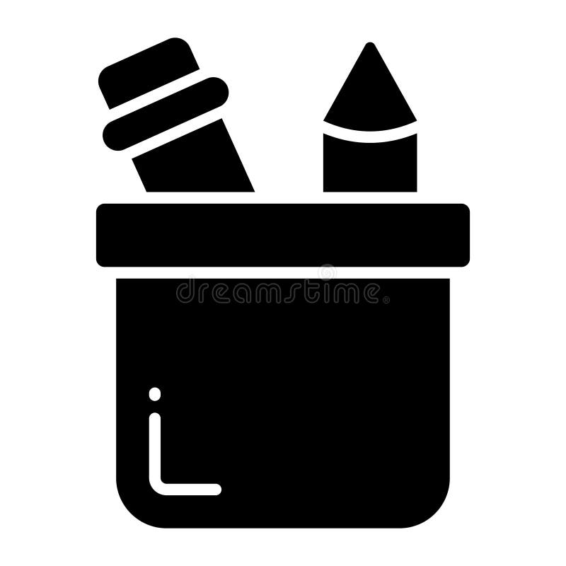 Pencil Box Vector Icon, Stationery Tools Box Stock Vector ...