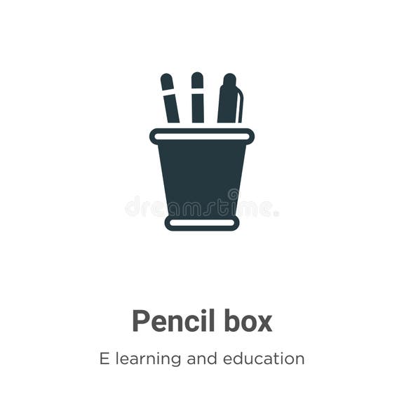 Pencil Box Vector Icon on White Background. Flat Vector Pencil Box Icon ...