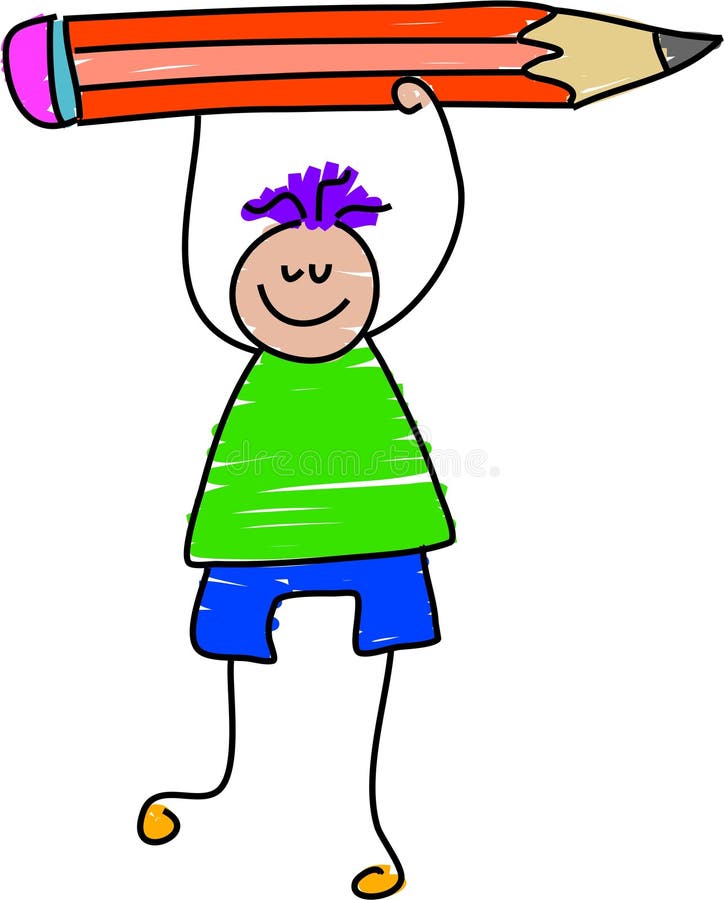 Pencil boy stock illustration. Illustration of crayon, kids - 623651