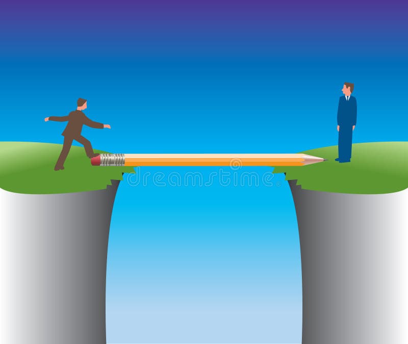 Pencil-bridge stock vector. Illustration of symbol, partnership - 2518440