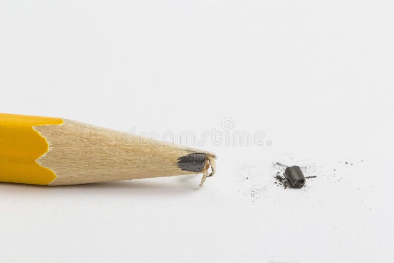 Pencil with a broken tip. stock image. Image of broken - 42957033