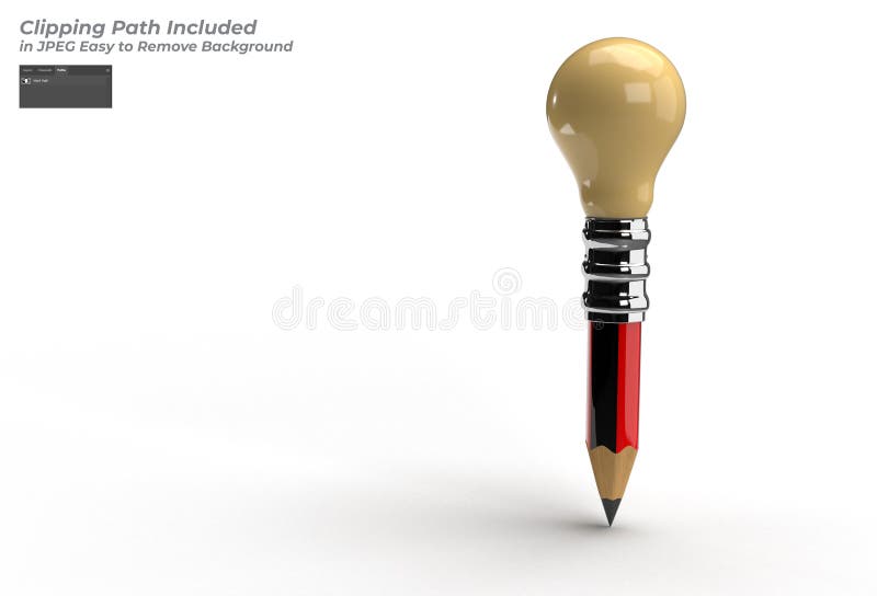 Pencil Bulb Creative Idea Pen Tool Created Clipping Path Included in ...