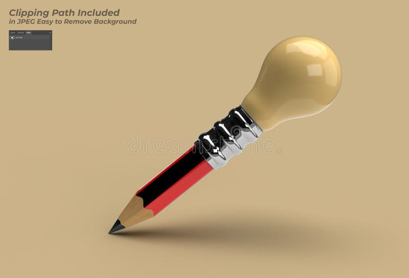 Pencil Bulb Creative Idea Pen Tool Created Clipping Path Included in ...