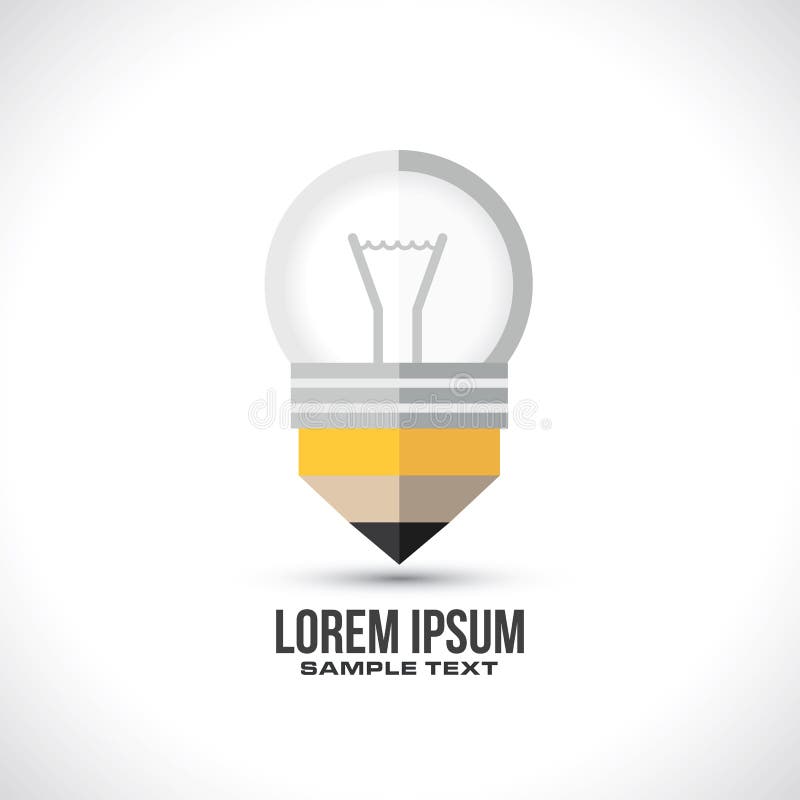 Pencil bulb icon design stock vector. Illustration of creative - 145830895