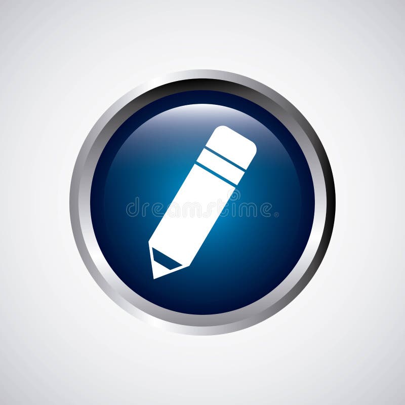 Pencil button school icon stock illustration. Illustration of business ...