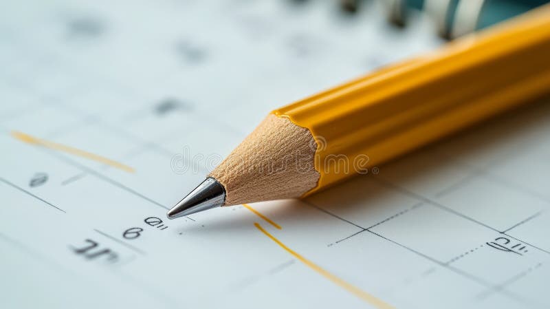 Pencil on Calendar, a Visual Representation of Time Management and ...