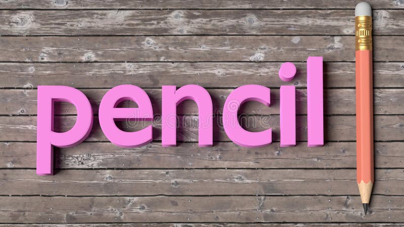 Pencil Card for Learning English Word - a Single Word with a ...