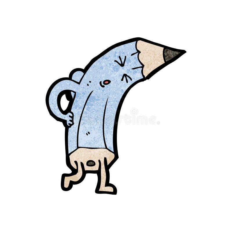 Pencil cartoon character stock vector. Illustration of hand - 38091928